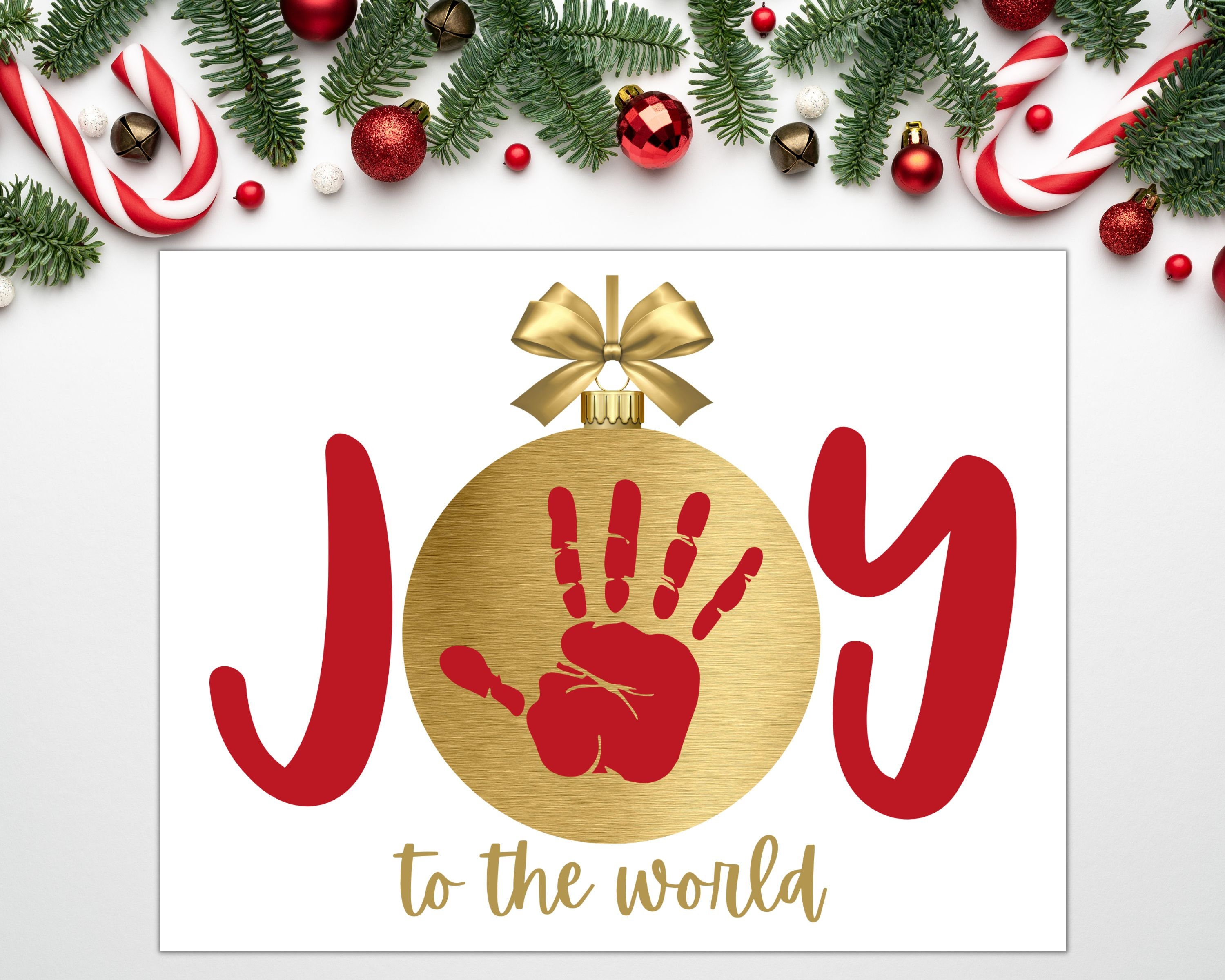 Joy Handprint Christmas Ornament Craft, Christmas Handprint Art Craft ...