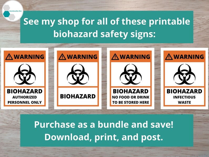 Biohazard Sign Printable Safety Sign PDF Instant Digital - Etsy