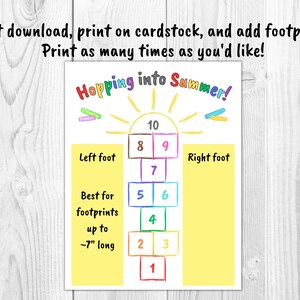 Summer Footprint Craft Printable, Summer Craft for Toddlers Kids ...