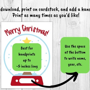 Christmas Snow Globe Handprint Craft, Christmas Handprint Art Craft for ...