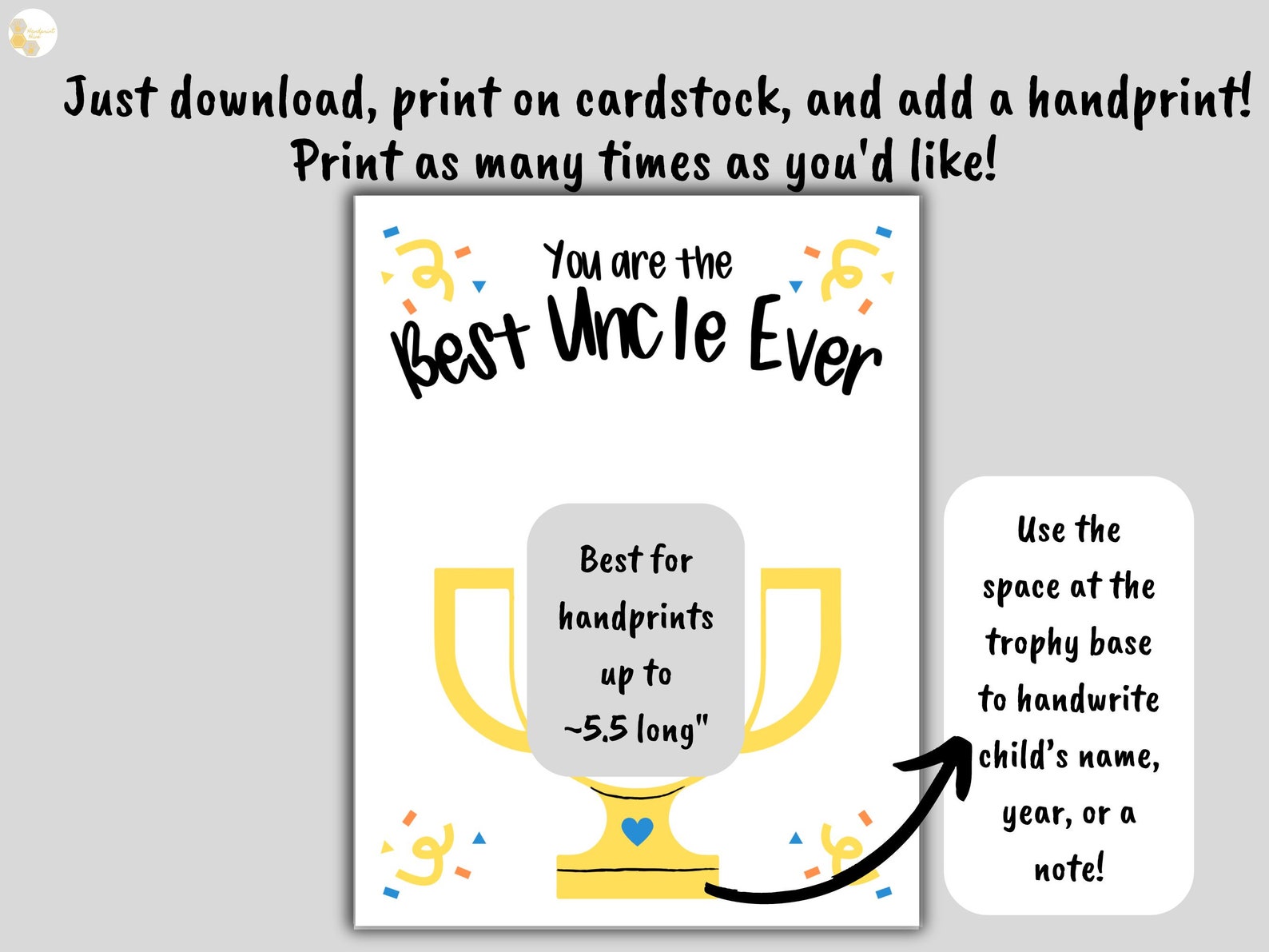 Best Uncle Handprint Art Gift, Baby Uncle Father's Day Gift, Best Uncle ...