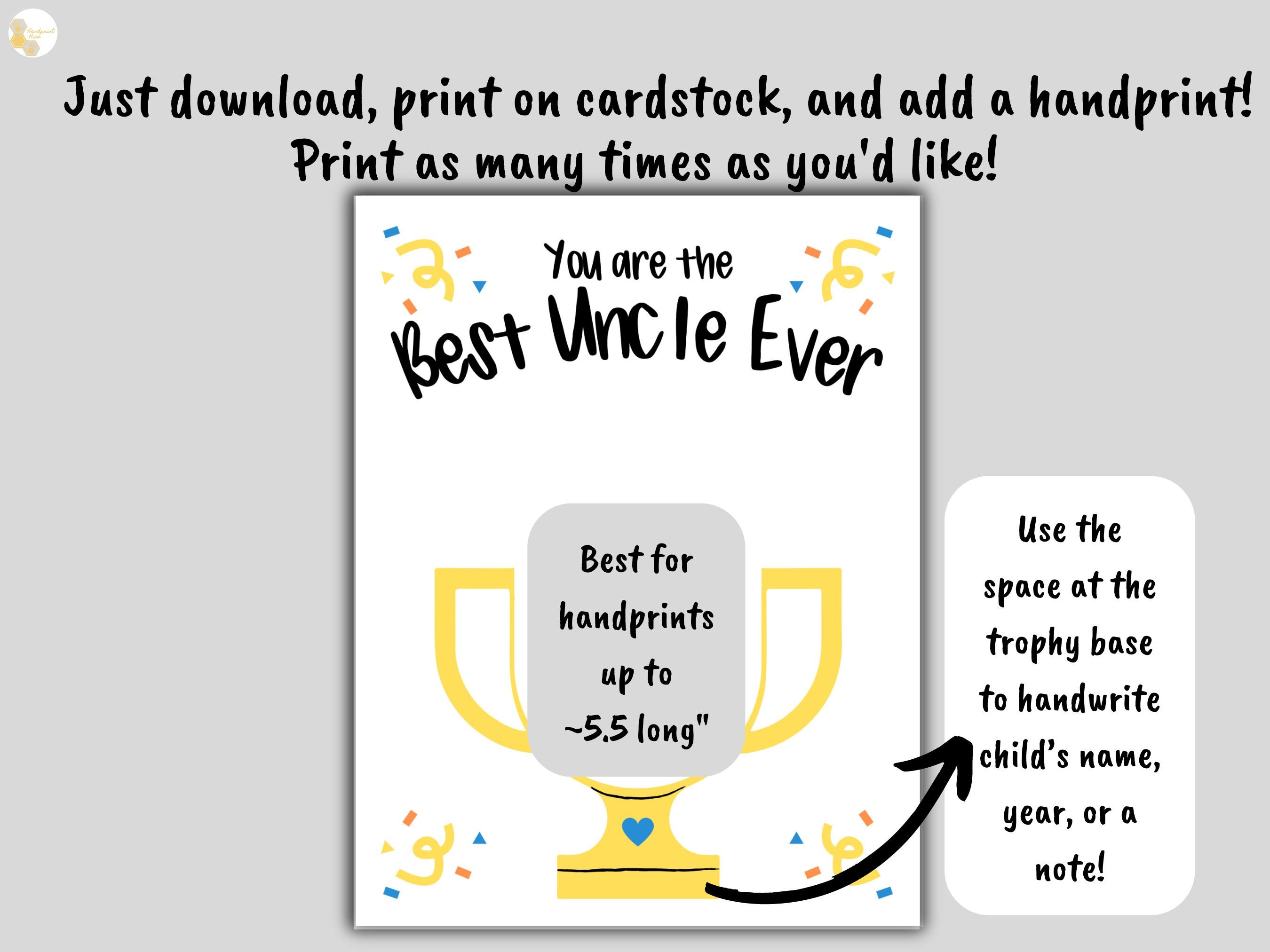 Best Uncle Handprint Art Gift, Baby Uncle Father's Day Gift, Best Uncle ...