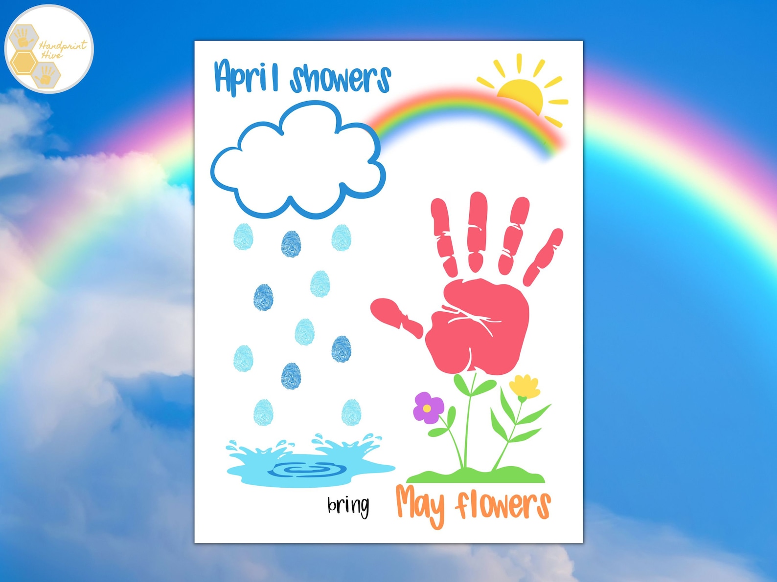 April Showers Handprint Art | Spring Handprint Craft for Toddlers ...