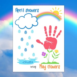 April Showers Handprint Art | Spring Handprint Craft for Toddlers ...