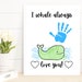 Whale Handprint Art for Mom | Printable Mom Gift From Baby Boy, Girl ...