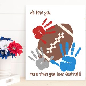 Football Dad Handprint Art Gift From Kids Baby Daughter Son, Football ...