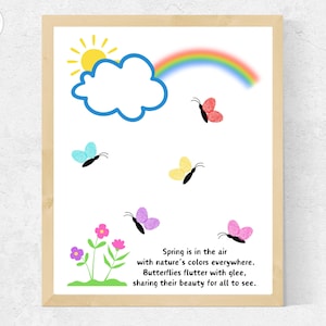 Fingerprint Butterfly Spring Craft for Preschool Toddlers Kids, Spring ...