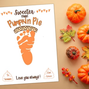 Pumpkin Pie Footprint Craft for Toddlers Baby Preschool Fall - Etsy
