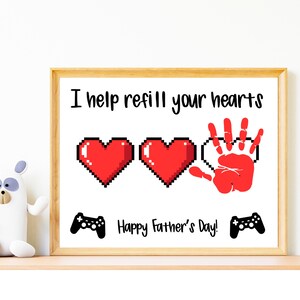 Handprint Gamer Dad Father's Day Gift, Personalized Gamer Father's Day ...