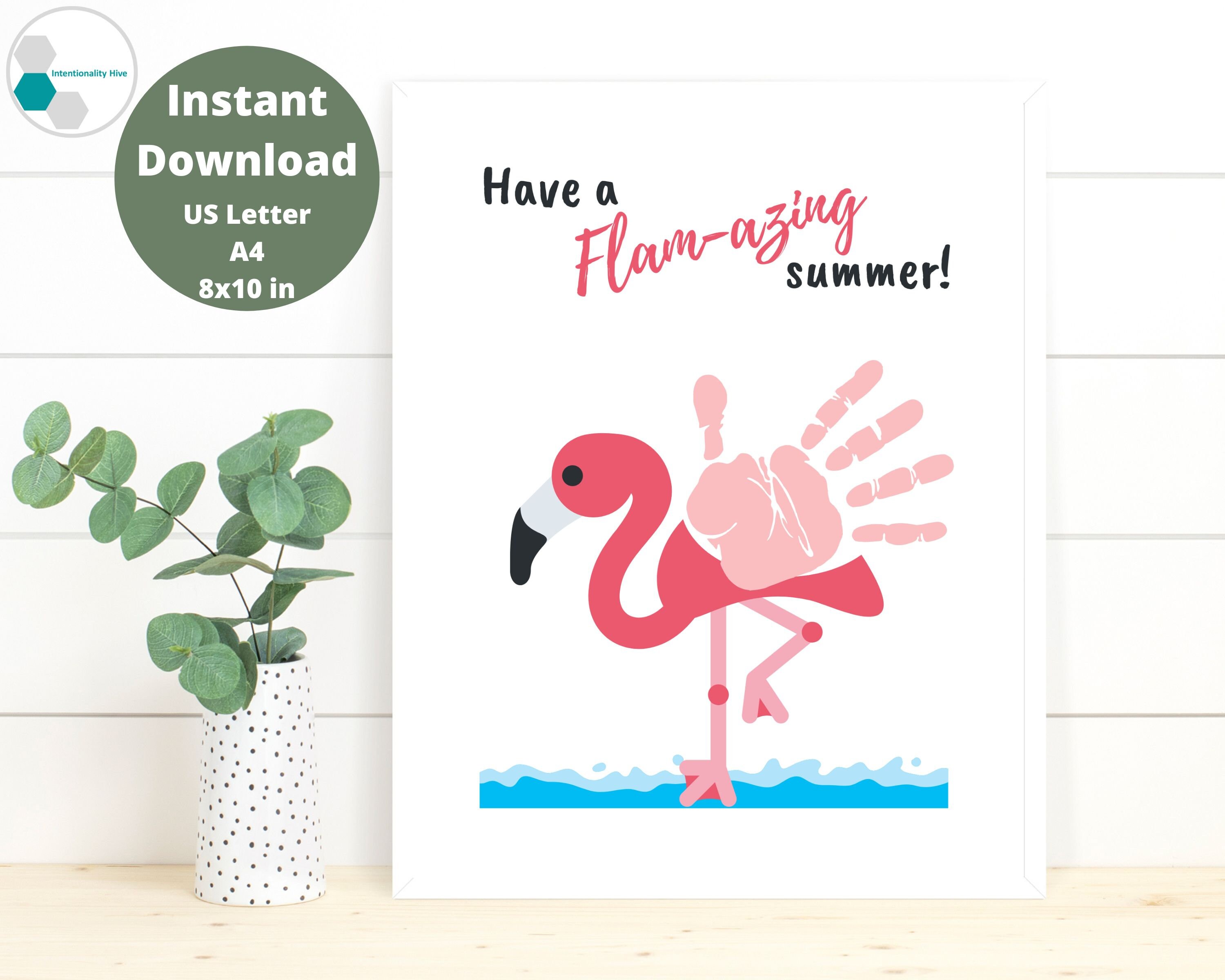 Flamingo Summer Handprint Craft for Toddlers / Baby / Kids - Etsy