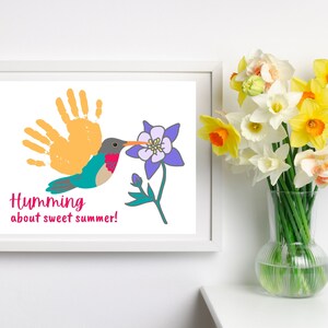 Summer Handprint Art, Hummingbird Summer Craft for Preschoolers ...