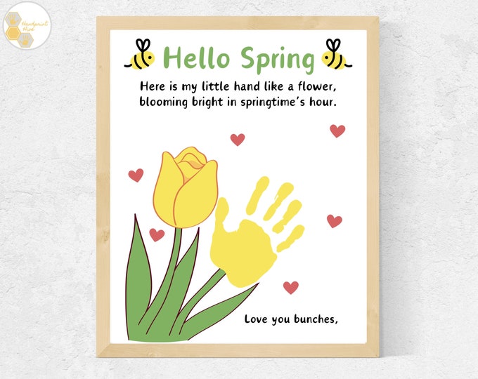 Five Little Flowers Handprint Art, Preschool Spring Activity, 5 Little ...
