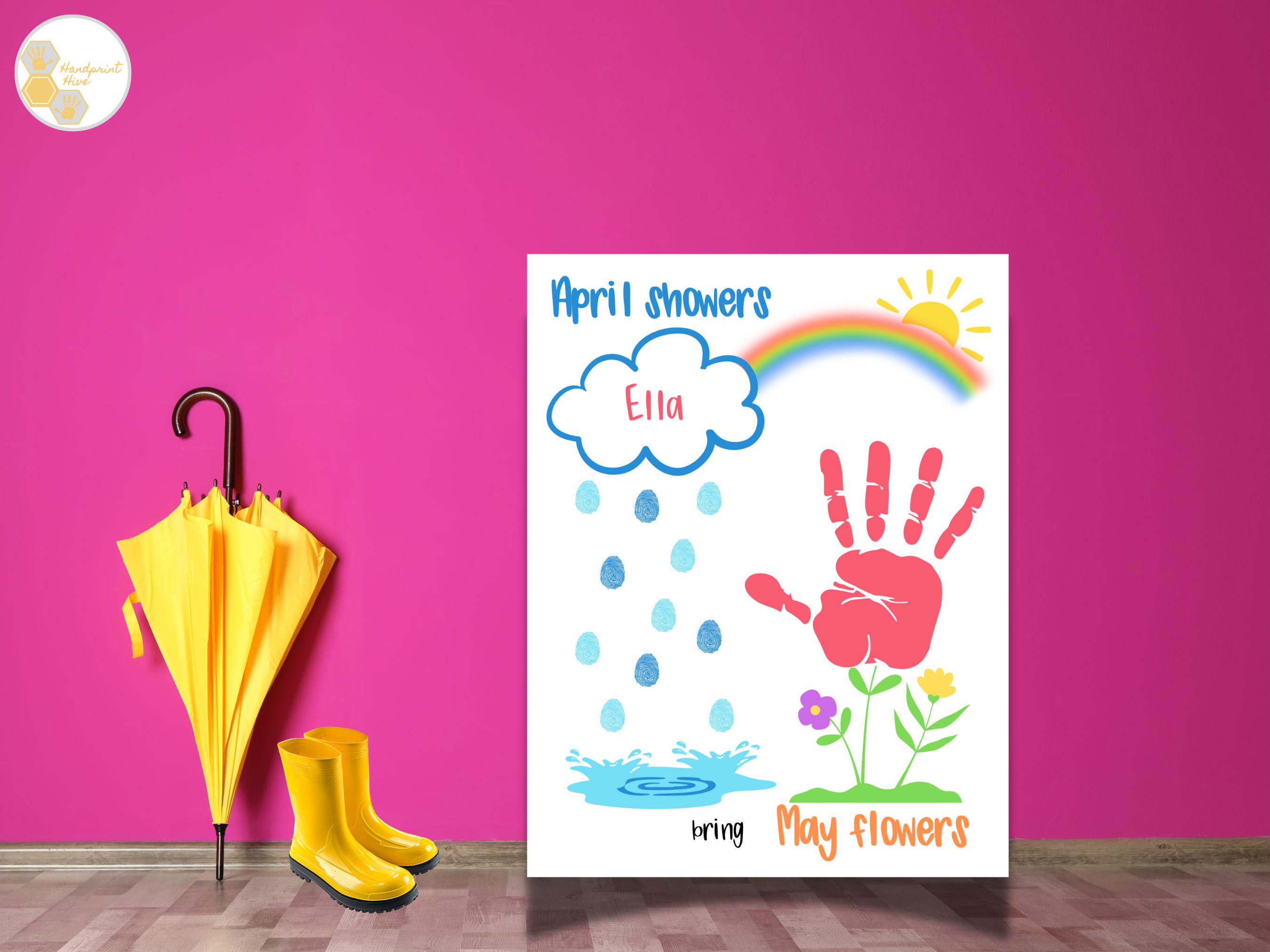 April Showers Handprint Art | Spring Handprint Craft for Toddlers ...