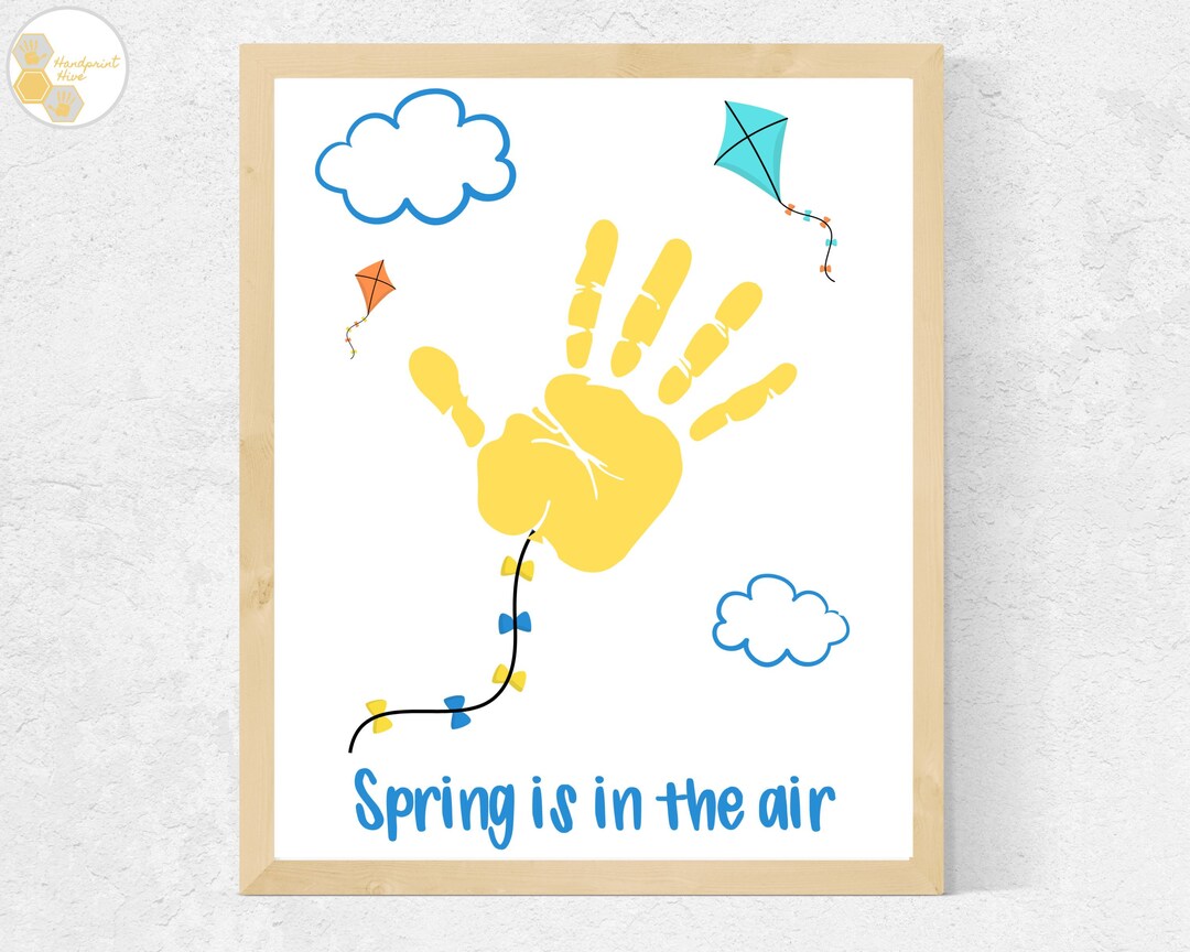Kite Spring Handprint Art Craft, Spring is in the Air Handprint, Spring ...