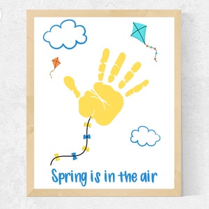 Kite Spring Handprint Art Craft, Spring is in the Air Handprint, Spring ...