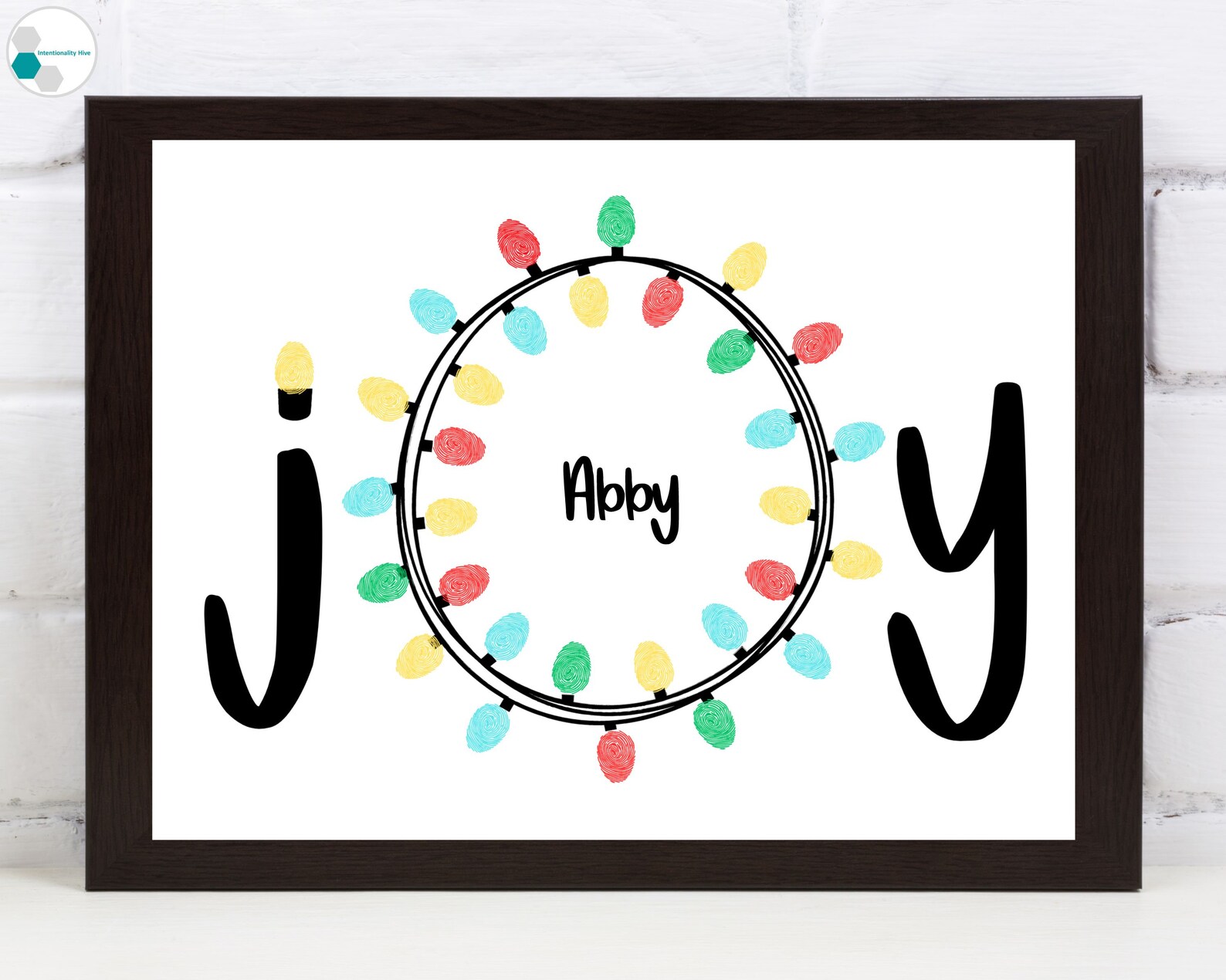 Joy Christmas Fingerprint Art Craft, Fingerprint Christmas Lights Craft ...