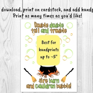 Cauldron Halloween Handprint Art Craft for Toddlers Baby Kids Preschool ...