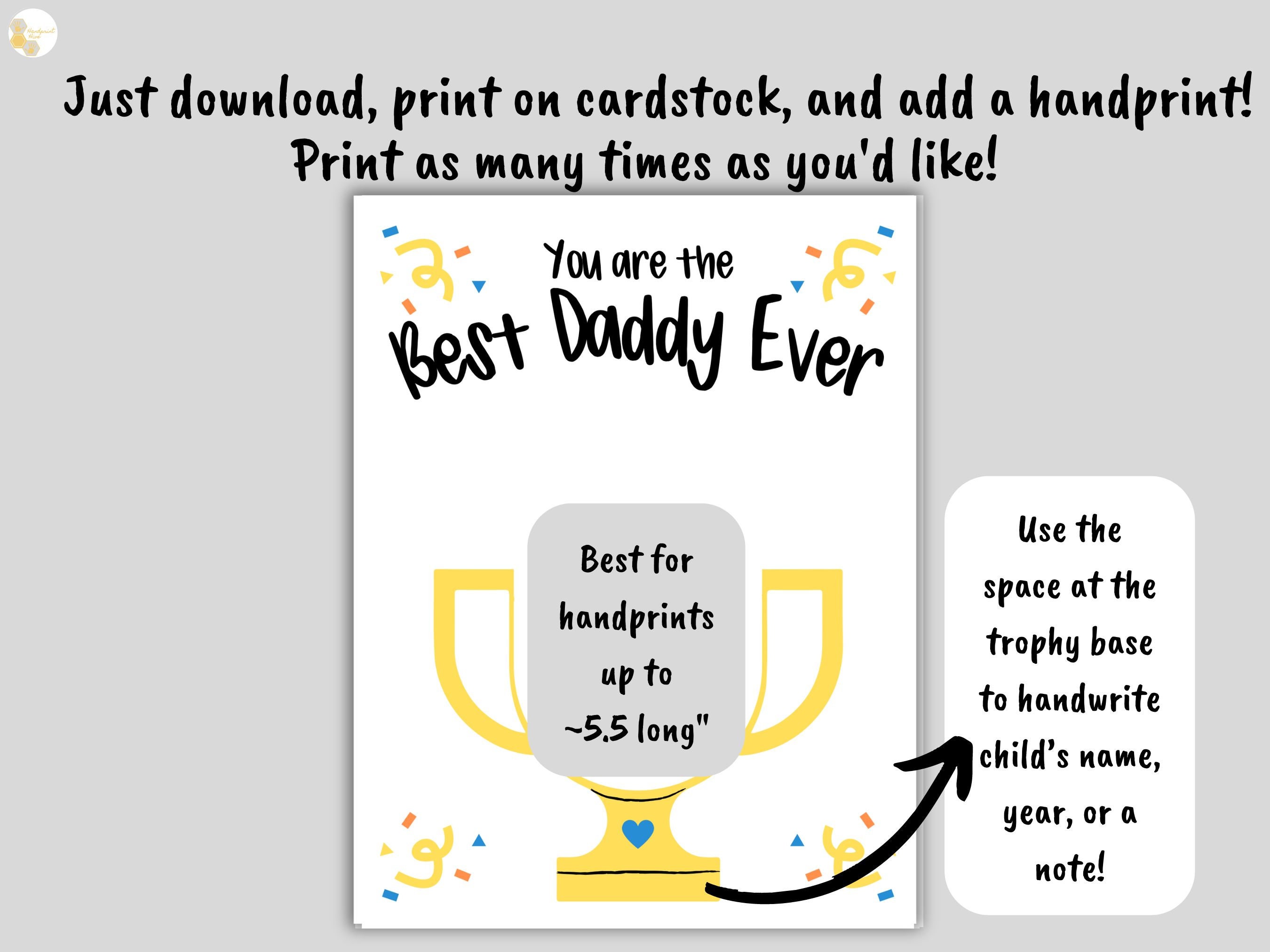 Best Daddy Ever Trophy Handprint Art, Dad Father's Day Handprint Trophy ...