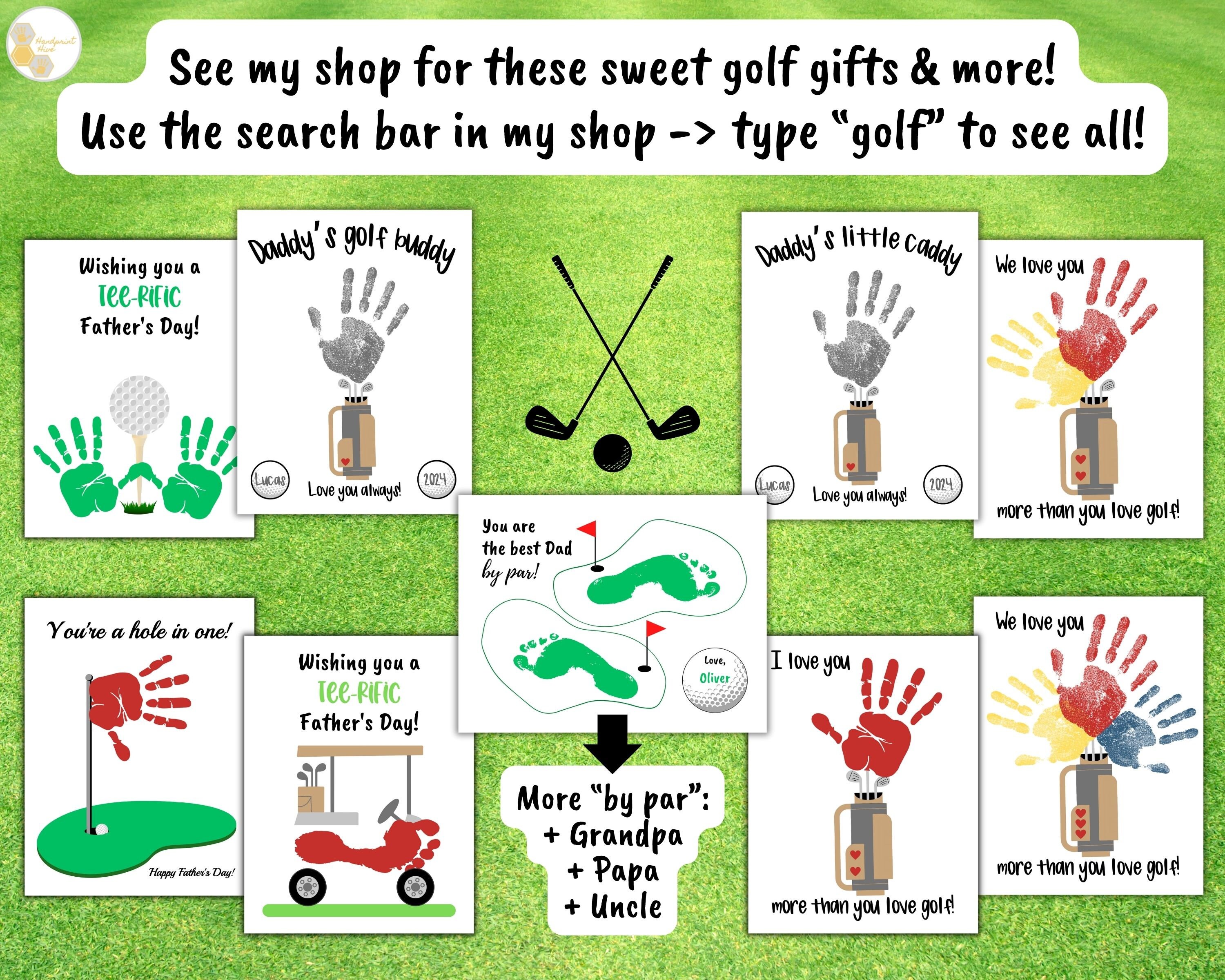 Golf Birthday Handprint Crafts, Dad Golf Gift From Baby Toddler Kids ...