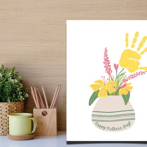 Happy Mother's Day Handprint Flowers Gift From Toddler, Baby, Daughter ...
