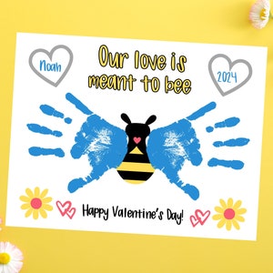 Bee Valentine Handprint Craft for Toddlers Baby Kids, Valentine's Day ...