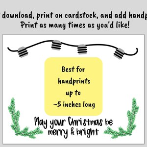 Christmas Lights Handprint Art Craft, Merry and Bright Handprint ...