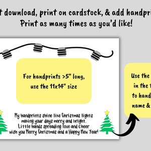 Christmas Lights Handprint Art Poem, Christmas Handprint Poem Gift ...