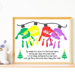 Christmas Lights Handprint Art Poem, Christmas Handprint Poem Gift ...