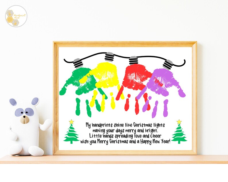 Christmas Lights Handprint Art Poem, Christmas Handprint Poem Gift ...