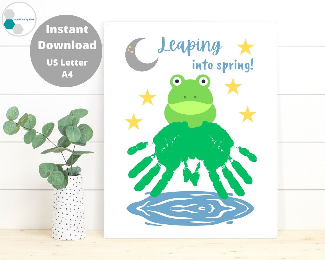 Spring Frog Handprint Craft for Toddlers Preschool Kids - Etsy