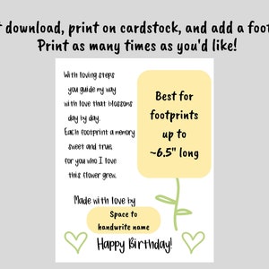 Footprint Birthday Card From Toddler Baby, Happy Birthday Footprint ...