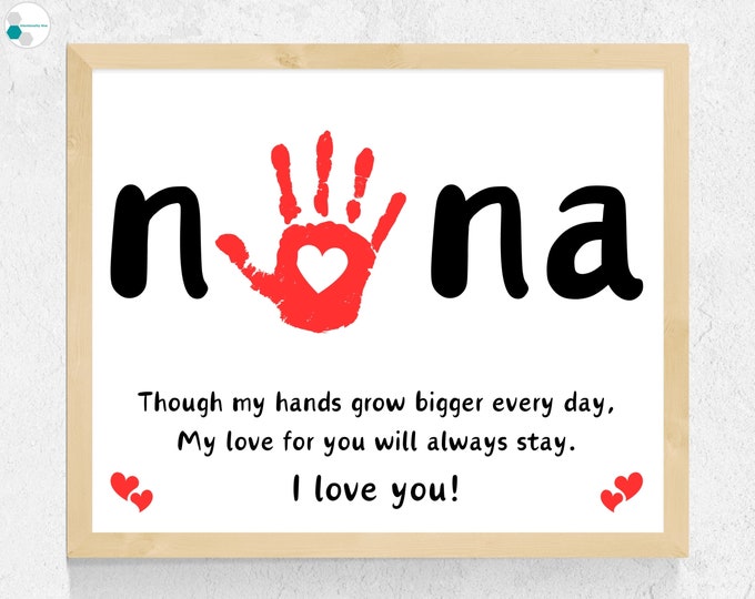 Grandma Mother's Day Handprint Art Poem, Grandma Handprint Mother's Day ...