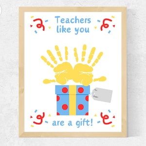 Teacher Handprint Gift, Preschool Teacher Appreciation Gift, Thank You ...
