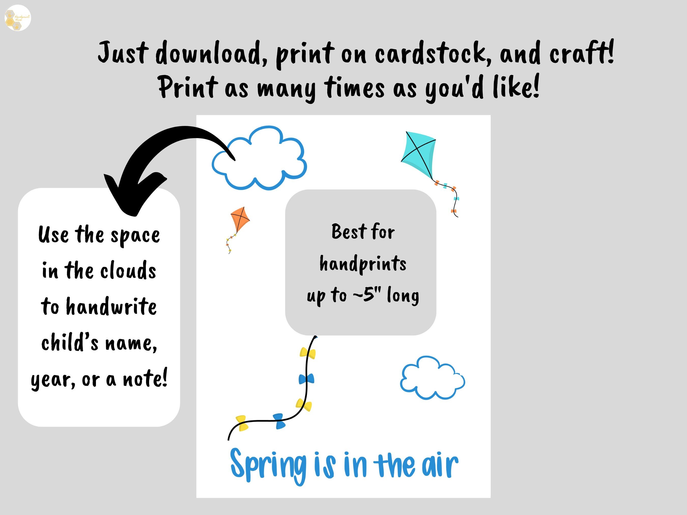Kite Spring Handprint Art Craft, Spring is in the Air Handprint, Spring ...