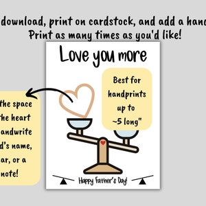 Happy Father's Day Handprint Craft, I Love You More Handprint Father's ...