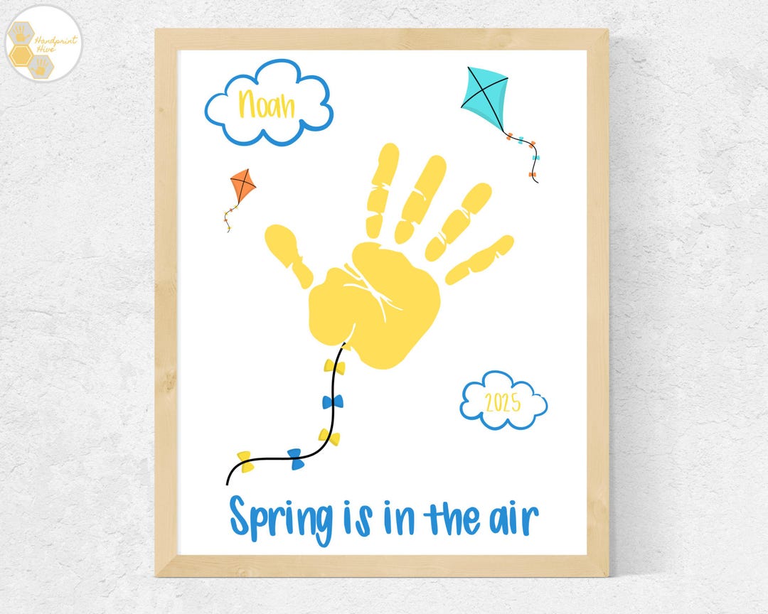 Kite Spring Handprint Art Craft, Spring is in the Air Handprint, Spring ...