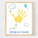 Kite Spring Handprint Art Craft, Spring is in the Air Handprint, Spring ...