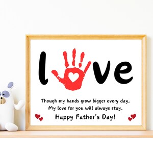 Father's Day Handprint Art Craft for Toddler Baby Kids, Love Handprint ...