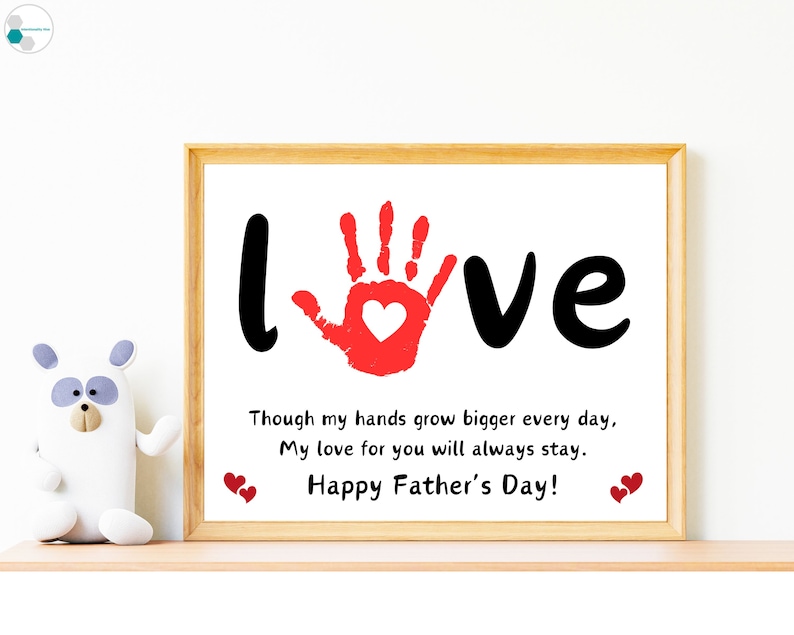 Father's Day Handprint Art Craft for Toddler Baby Kids, Love Handprint ...