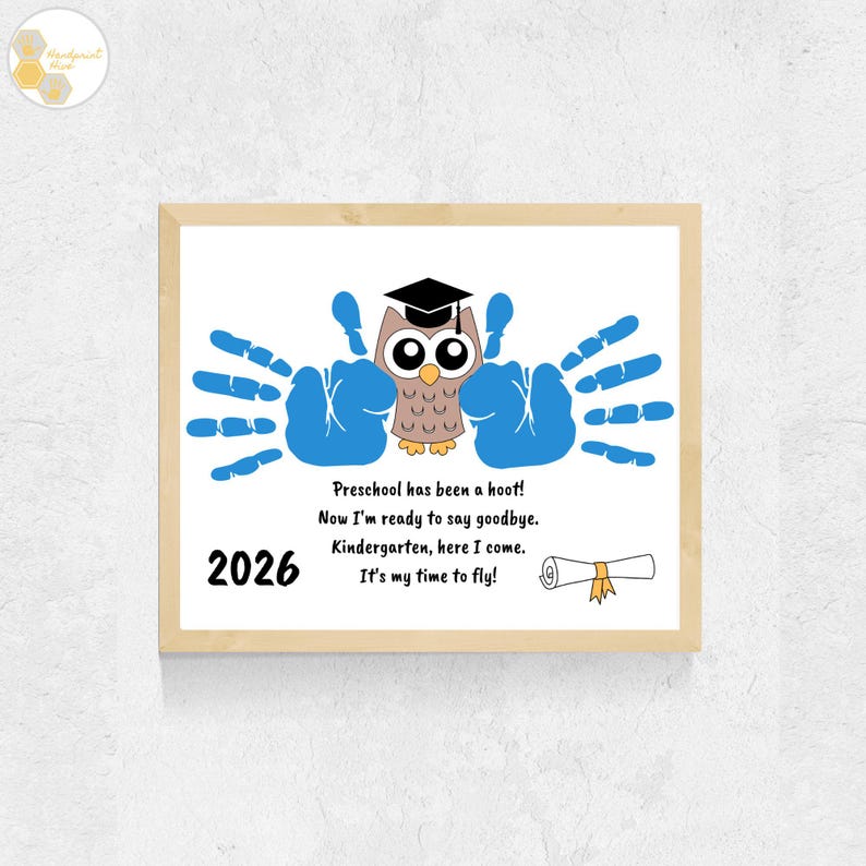 Preschool Graduation Handprint Art Poem, 2026 Preschool Graduation Gift ...