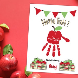 Fall Handprint Art Craft, Fall Apple Handprint Craft for Toddlers Baby ...