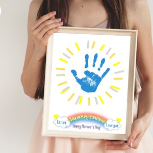 You Are My Sunshine Mother's Day Handprint Art Craft, Happy Mother's ...