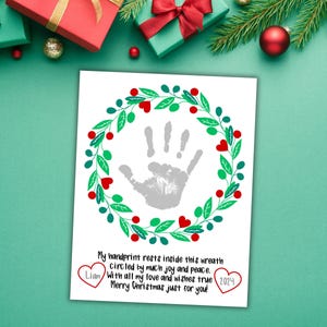 Christmas Wreath Handprint Art Poem, Christmas Handprint Wreath Craft ...