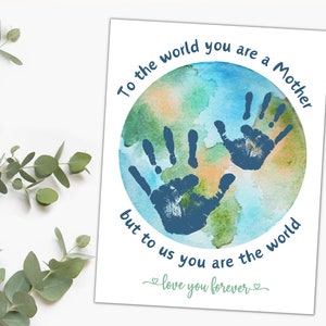 Mother Handprint Gift for Mom From Baby Toddler Kids, Mother's Day ...