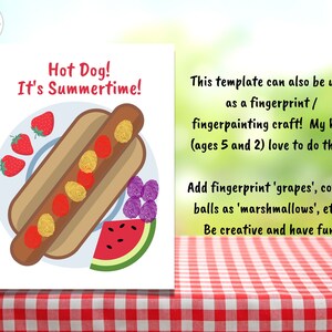 Summer Footprint Craft for Toddlers | Hot Dog Printable Footprint Art ...