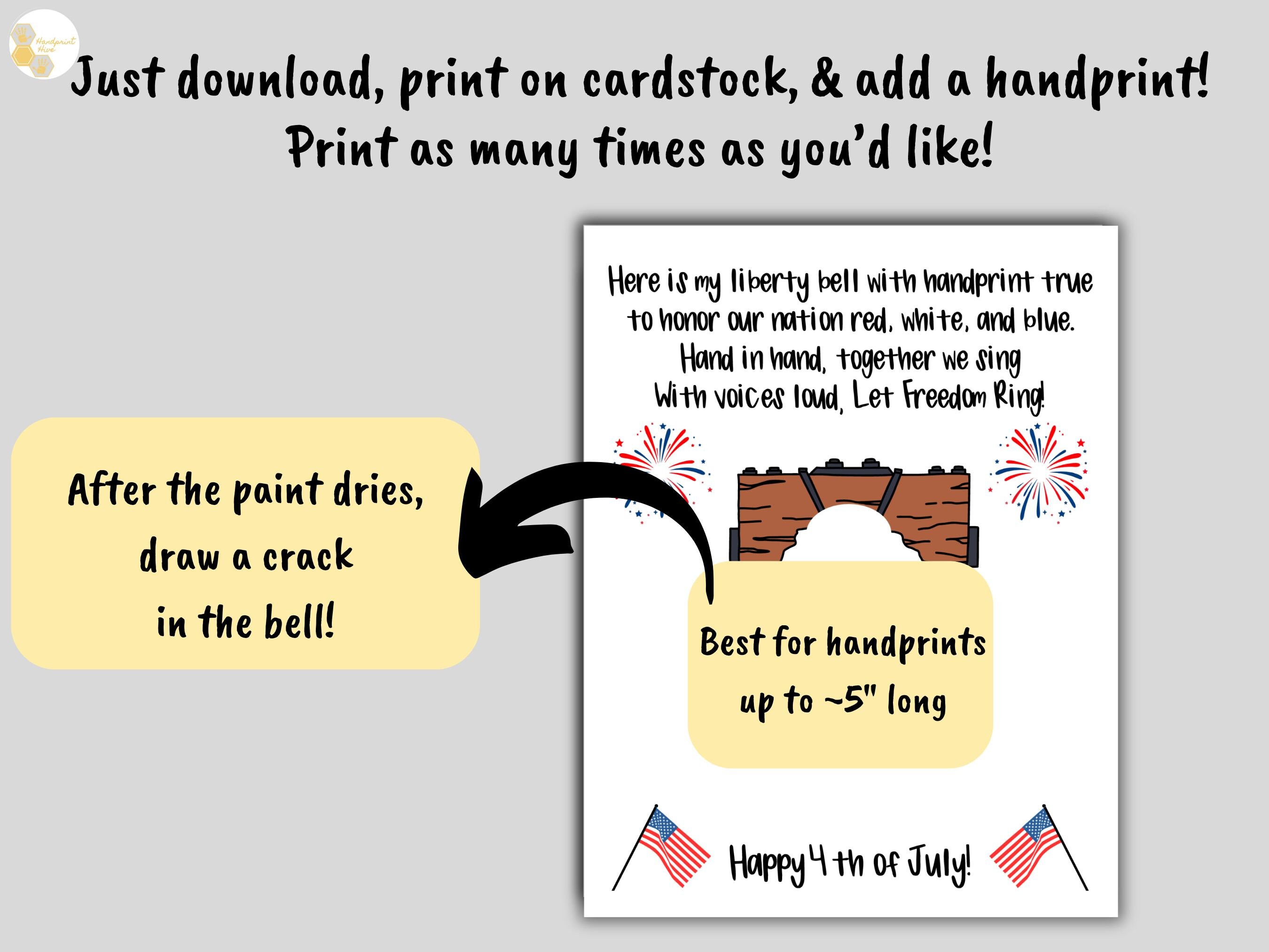July 4th Handprint Art Poem, Liberty Bell 4th of July Craft for ...