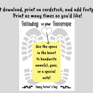 Footsteps Father's Day Footprint Art Gift, Dad Footprint Father's Day ...