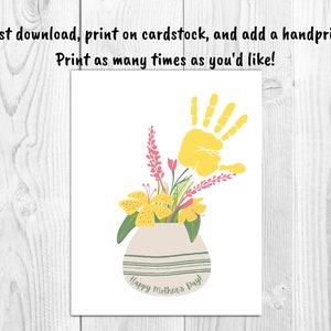 Happy Mother's Day Handprint Flowers Gift From Toddler, Baby, Daughter ...