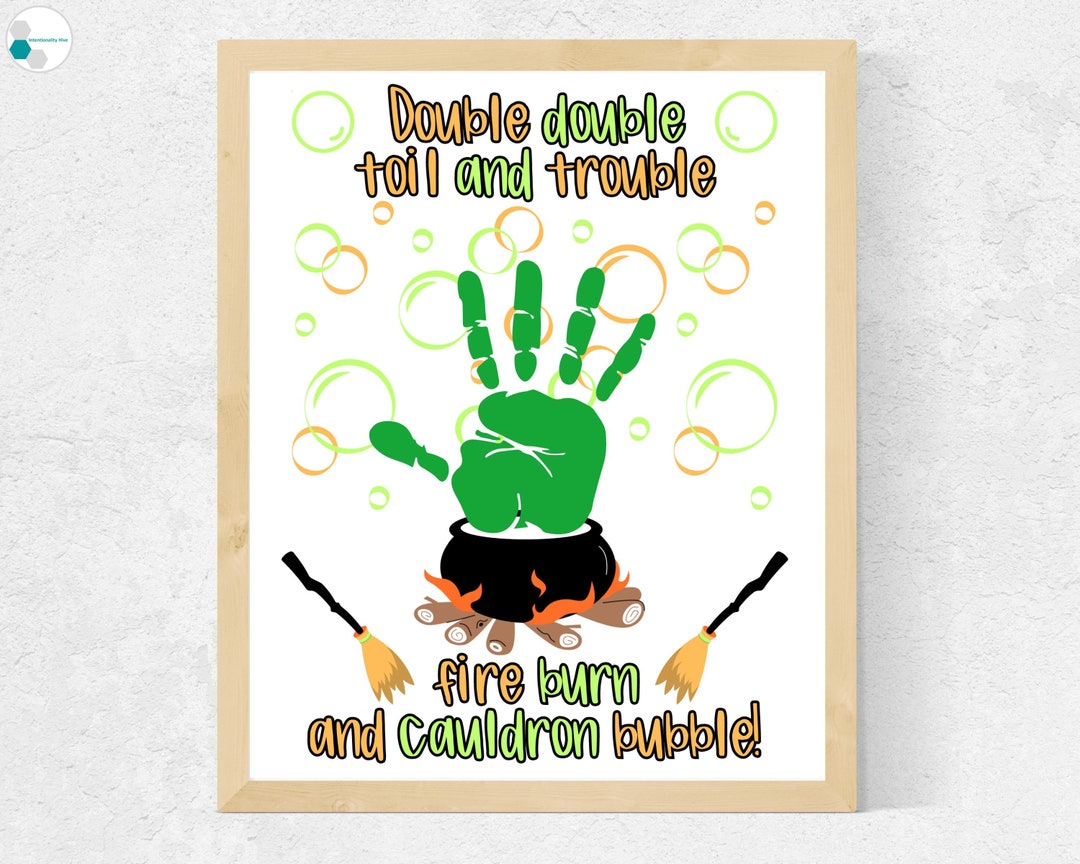 Cauldron Halloween Handprint Art Craft for Toddlers Baby Kids Preschool ...