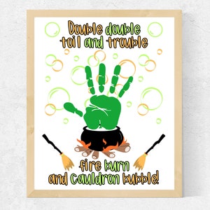 Cauldron Halloween Handprint Art Craft for Toddlers Baby Kids Preschool ...